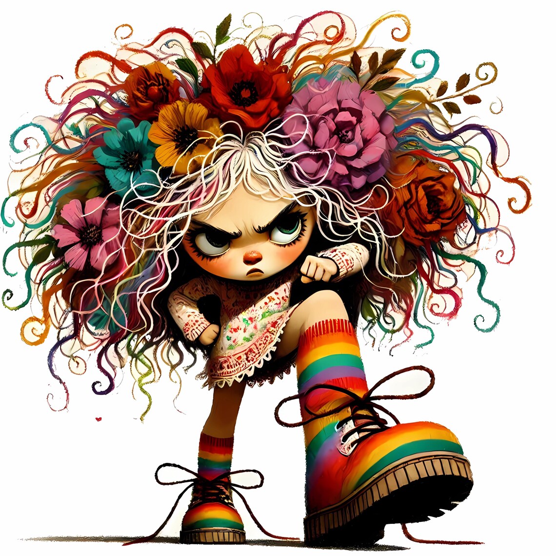 Grumpy Spring Girl Clipart 10 High Res Watercolor Jpgs for Junk ...