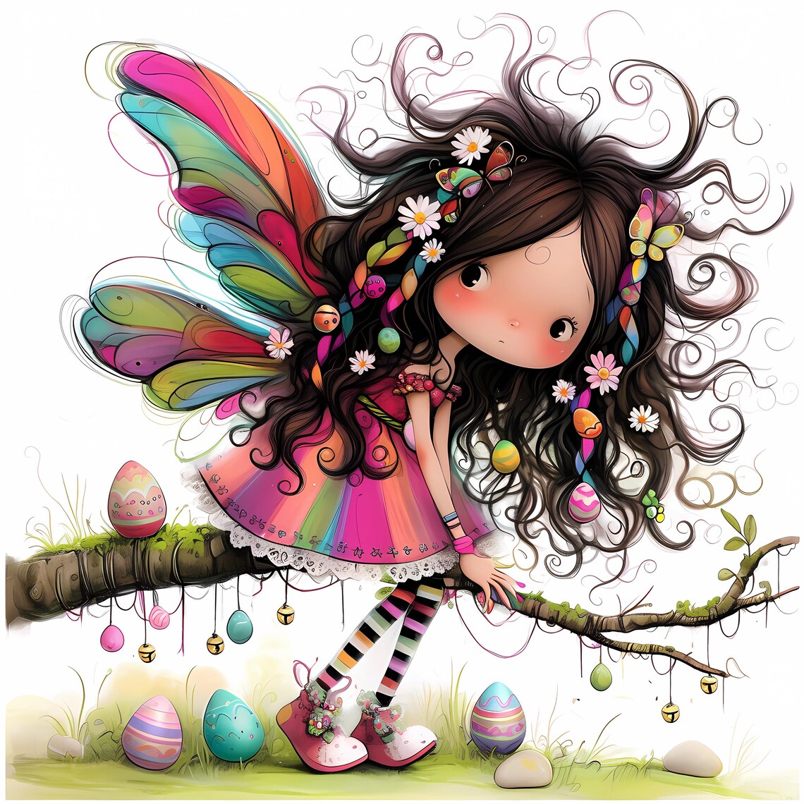 Quirky Easter Fairy Clipart 10 High Res Watercolor Jpgs for Junk ...