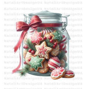 Christmas Cookie Clipart Christmas Cookies in Jar Holiday Cookie Png ...