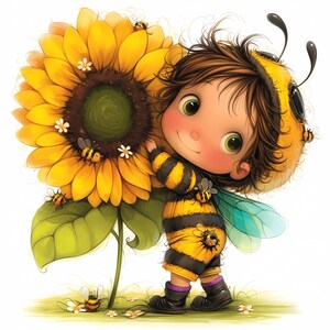 Whimsical Bee Boy Clip Art 10 High Res Watercolor Jpgs Junk Journaling ...