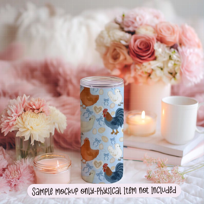 Coquette Chicken Watercolor Pattern: Seamless PNG File (digital ...