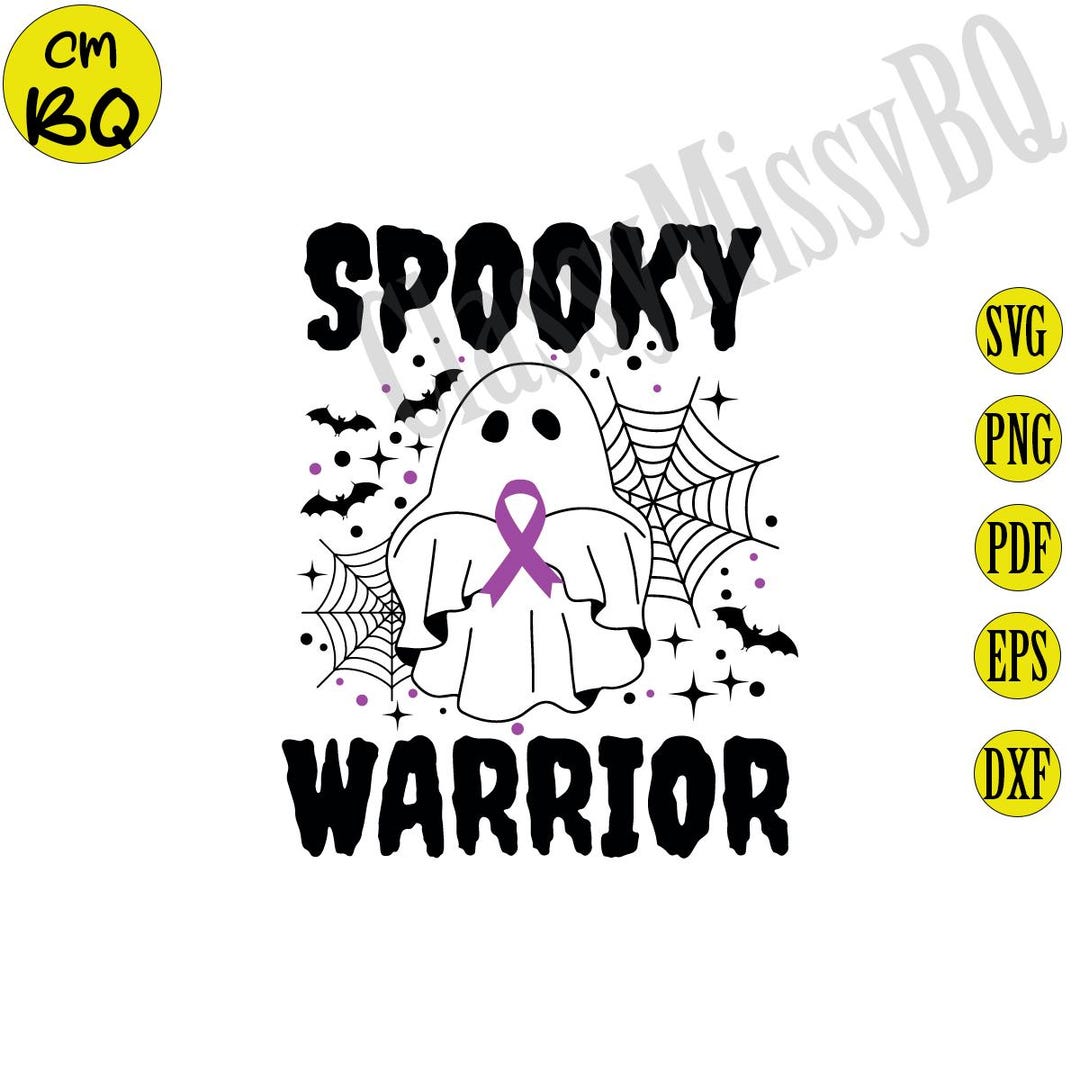 Spooky Warrior Svg, ITP Awareness Svg, ITP Ribbon Svg, Cancer Awareness ...