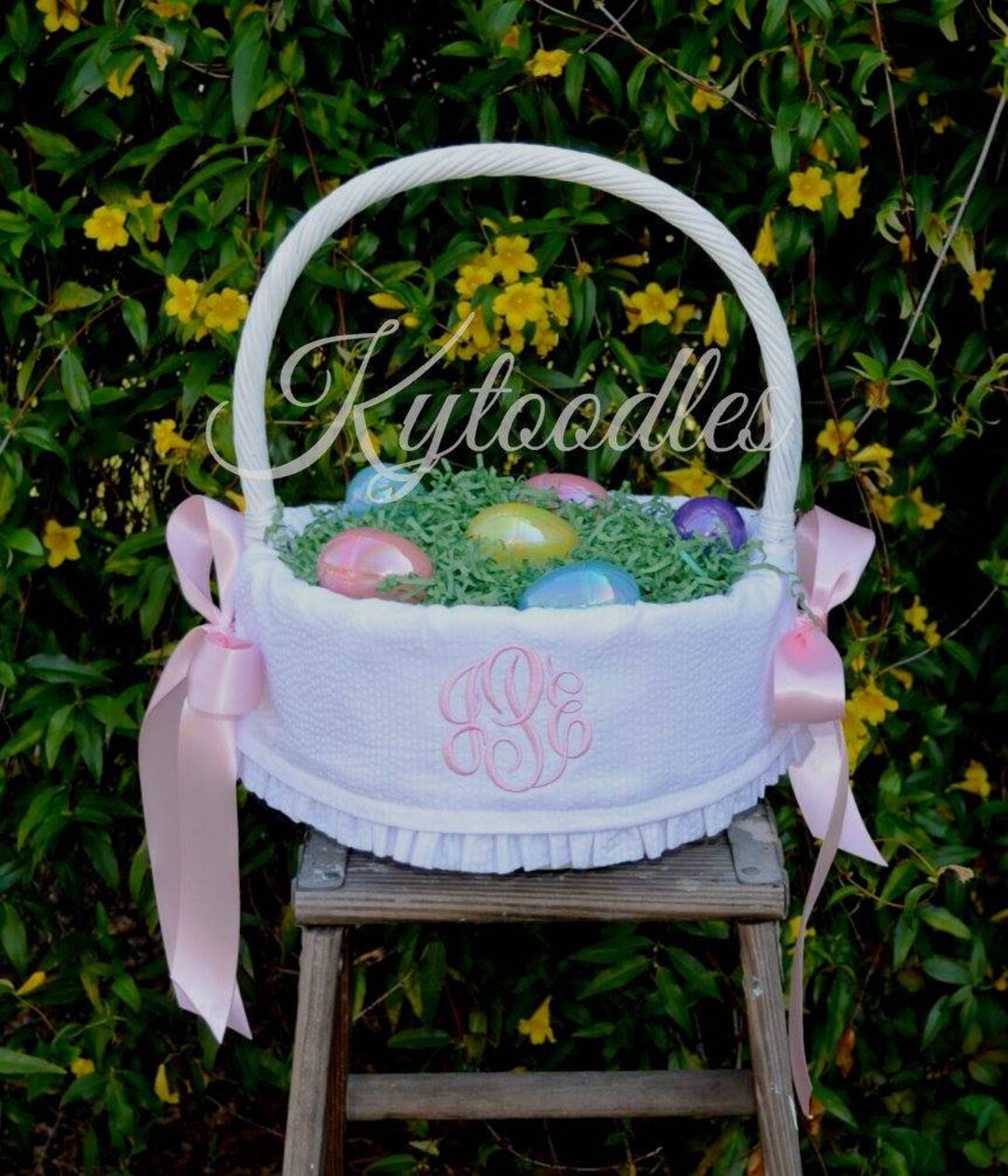 OVERSIZE to Fit Pottery Barn Large Basket. White Seersucker Easter ...
