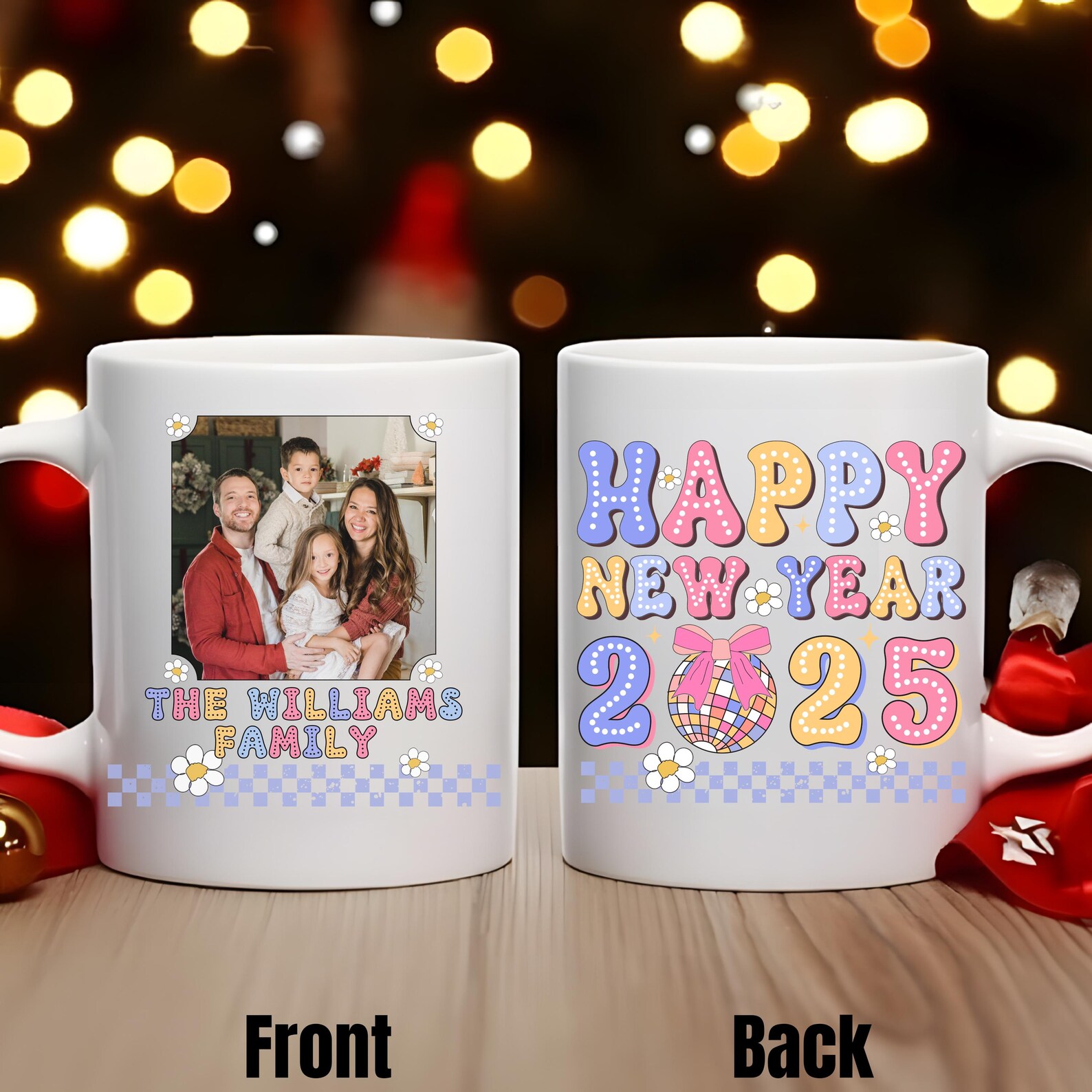 Happy New Year 2025 Ceramic Mug - 11oz, 15oz - Retro Coffee Mug ...