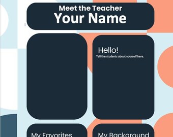 Meet the Teacher, Classroom Printable Template, Teacher Introduction ...