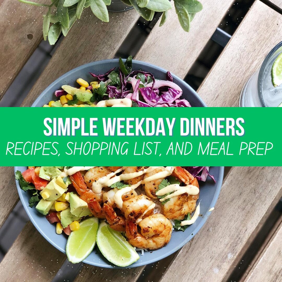 5 Day Meal Plan Printable, Easy Recipes, Meal Prep Guide, Shopping List ...