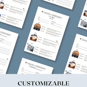 Custom One-week Travel Itinerary Printable, Travel Itinerary Template ...
