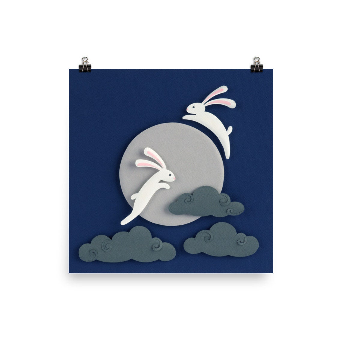 Moon Rabbits Fine Art Print Wall Decor for Nursery Baby - Etsy