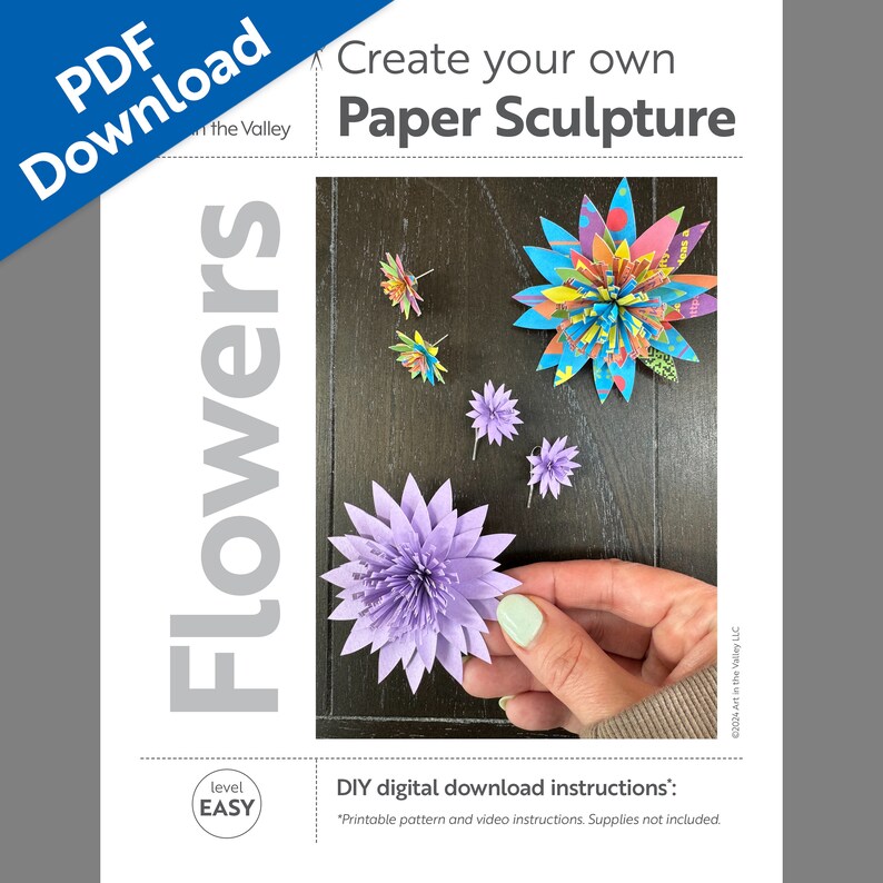 Create Your Own Dimensional Paper Sculpture Flowers for Jewelry, Art ...