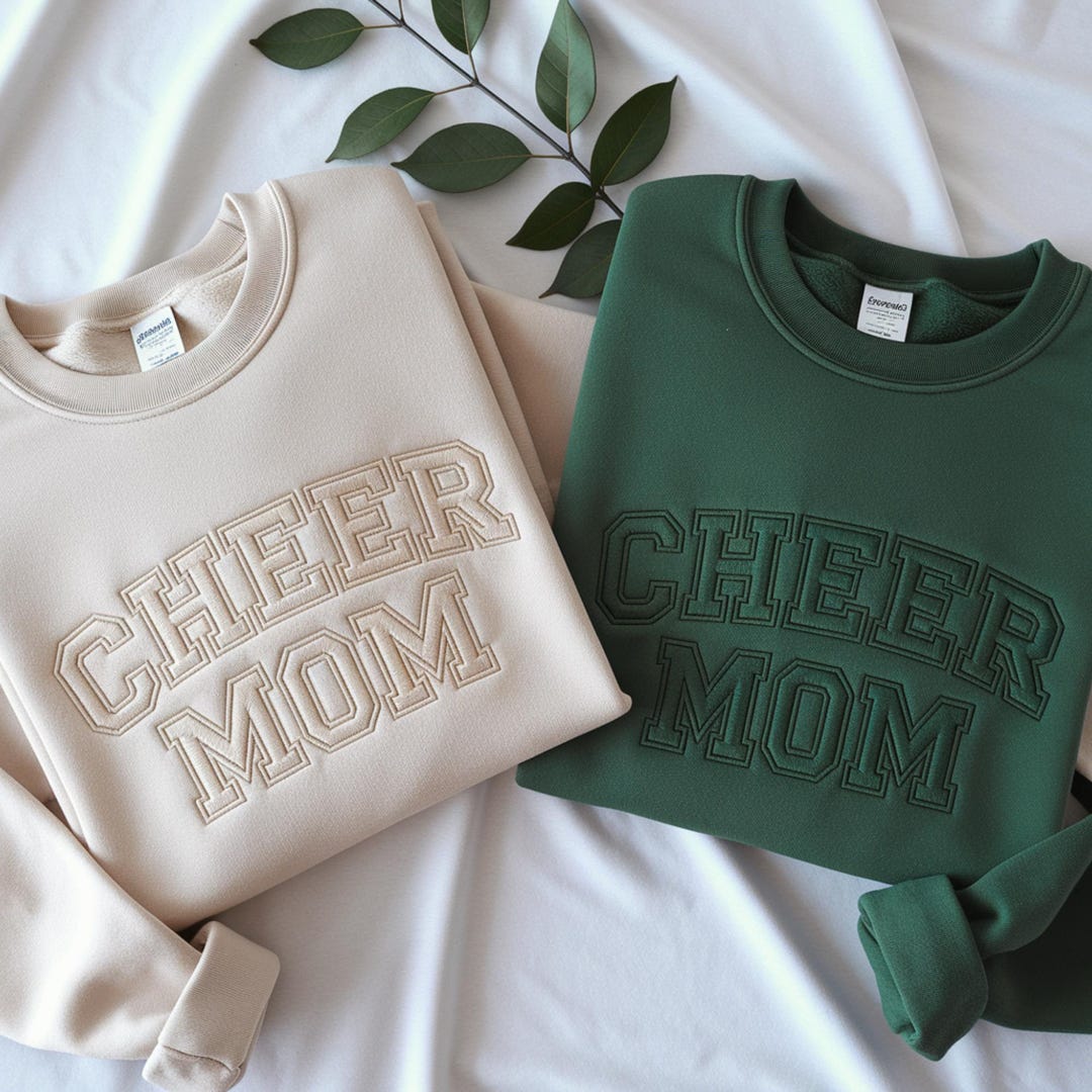 Embroidered Cheer Mom Shirt, Cozy Mama Sweatshirt - Etsy