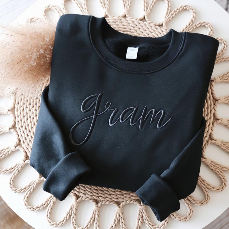 Embroidered Grams Sweatshirt, Retro Grandma Gift - Etsy