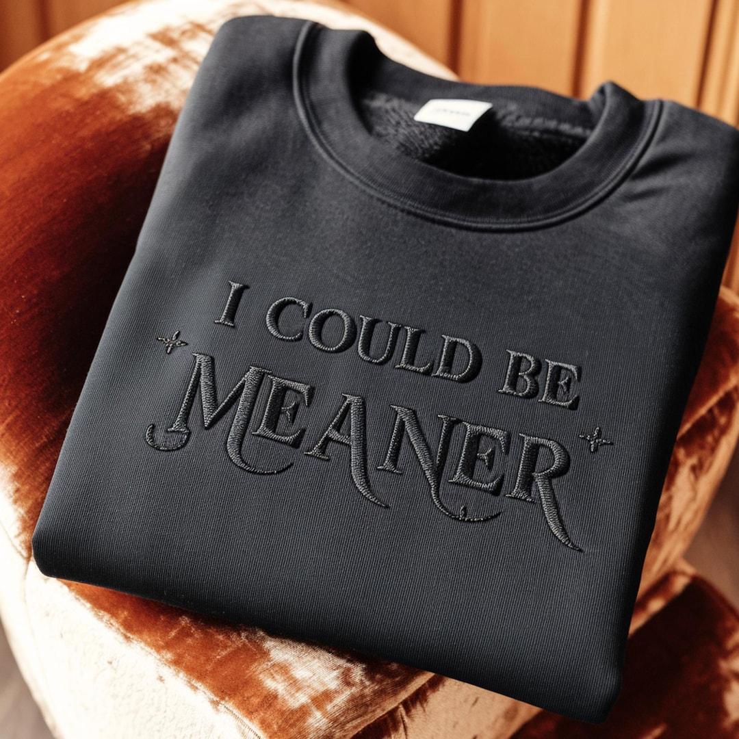 I Could Be Meaner Embroidered Sweatshirt - Spicy Attitude Shirt - Etsy