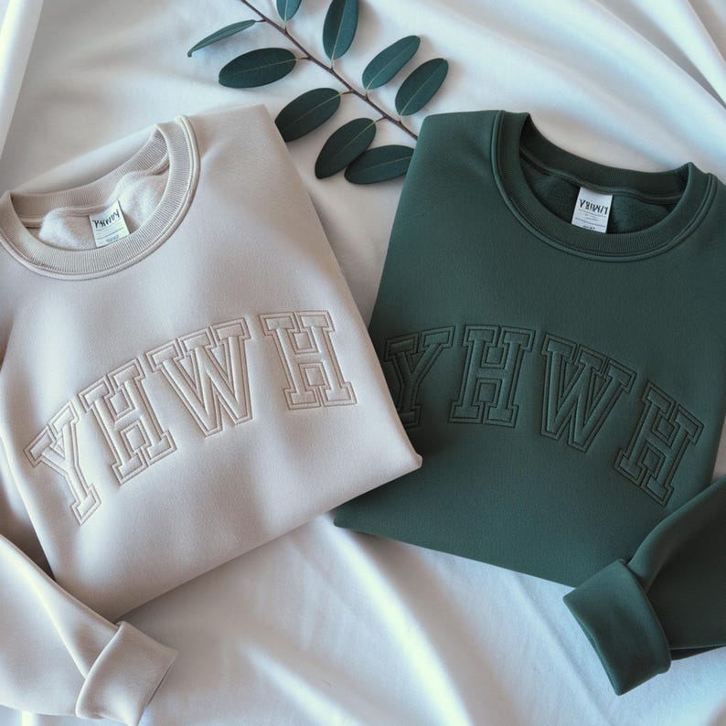Embroidered YHWH Sweatshirt, Christian Crewneck - Etsy
