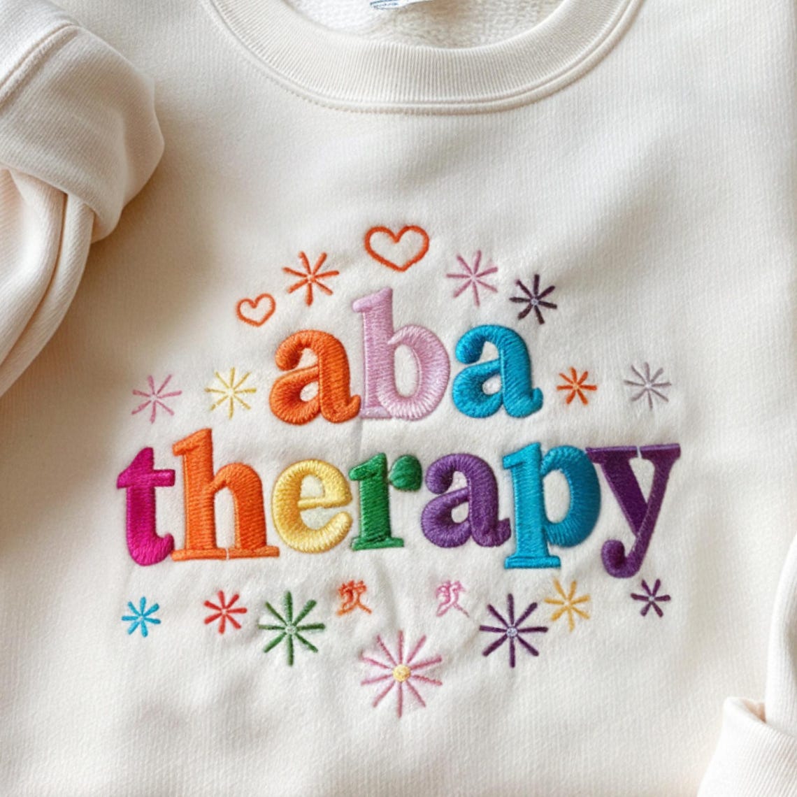 Embroidered ABA Therapy Sweatshirt, Behavior Therapist Crewneck - Etsy