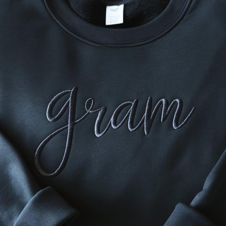 Embroidered Grams Sweatshirt, Retro Grandma Gift - Etsy