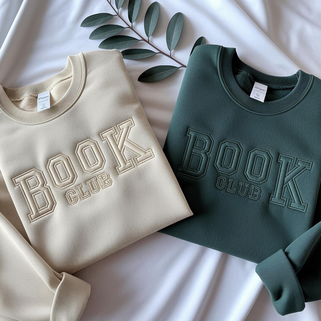 Embroidered Book Club Sweatshirt, Literary Gift - Etsy