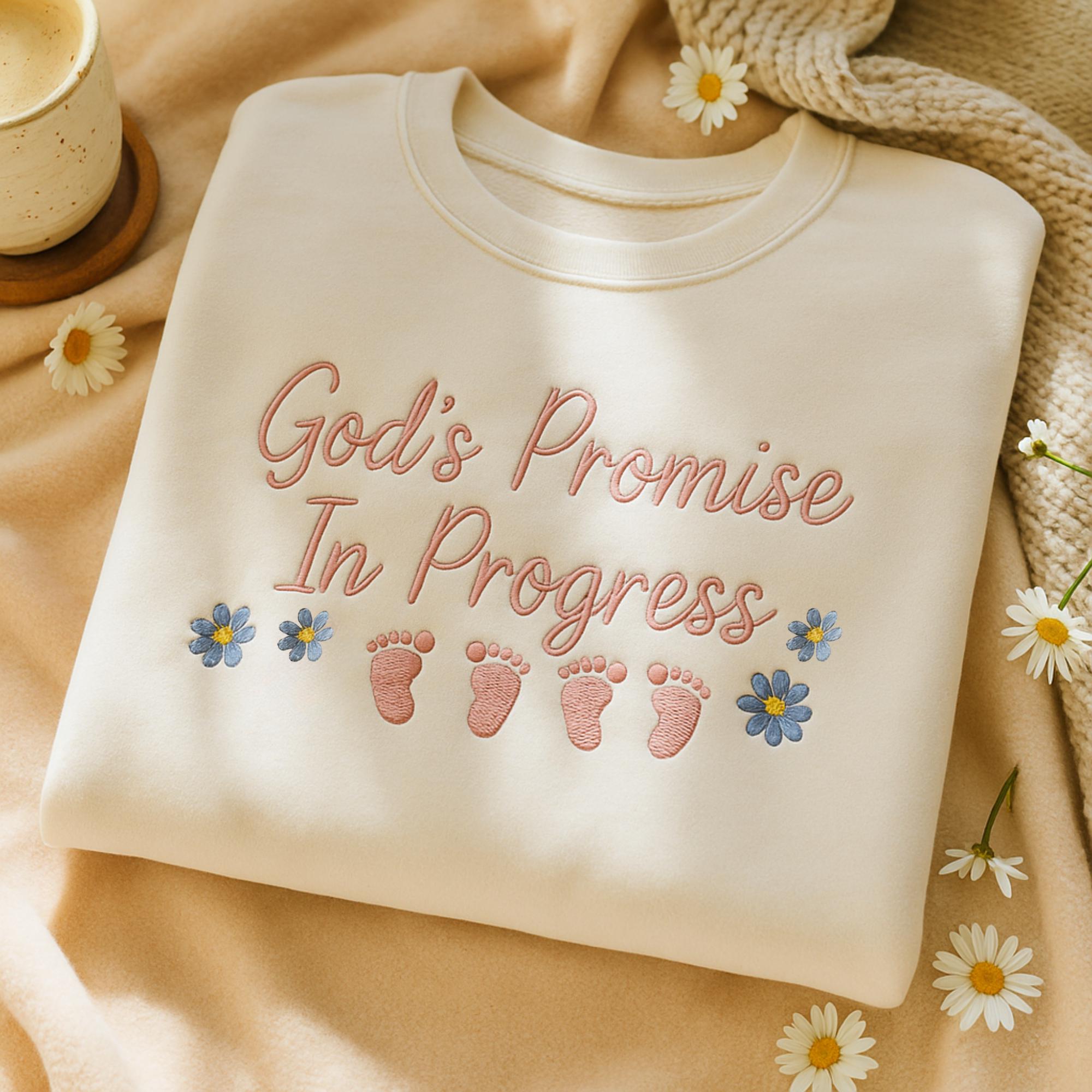 Embroidered Christian Pregnancy Sweatshirt: God's Promise Baby ...