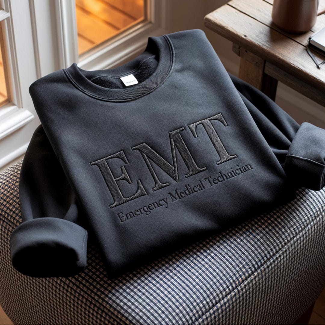 Embroidered EMT Sweatshirt, First Responder Crewneck - Etsy