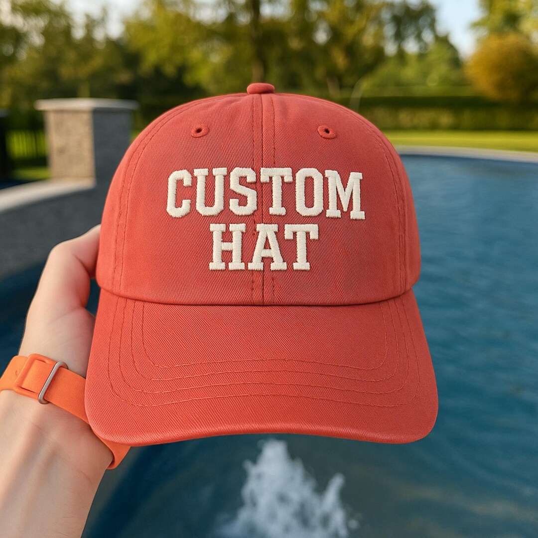 Custom Embroidered Dad Hat: Personalized Text, Logo, Washed Cotton Cap ...