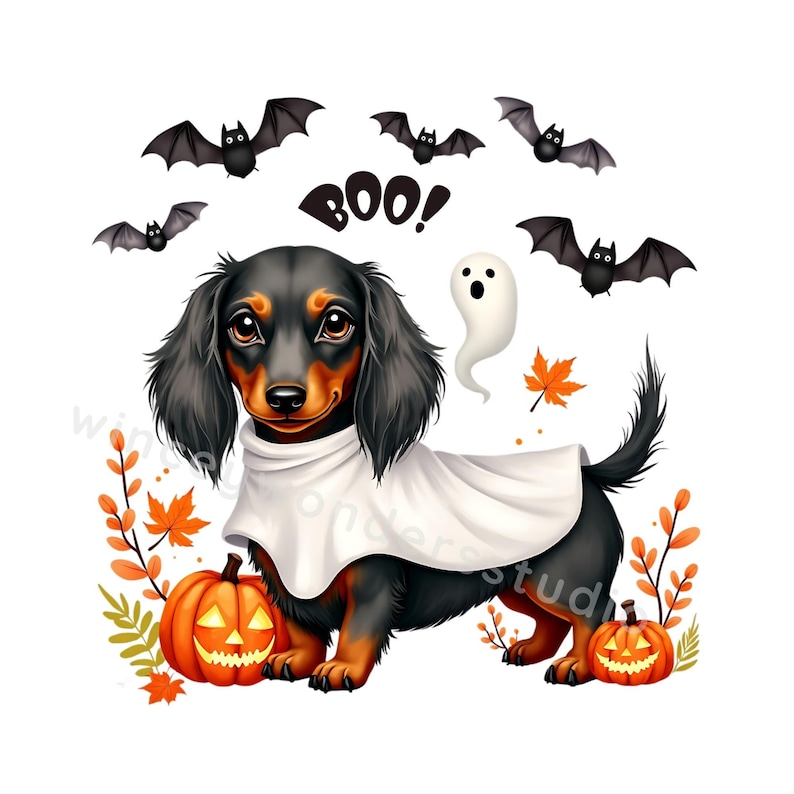 Halloween Dachshund PNG: Spooky Wiener Dog Design (digital Download) - Etsy