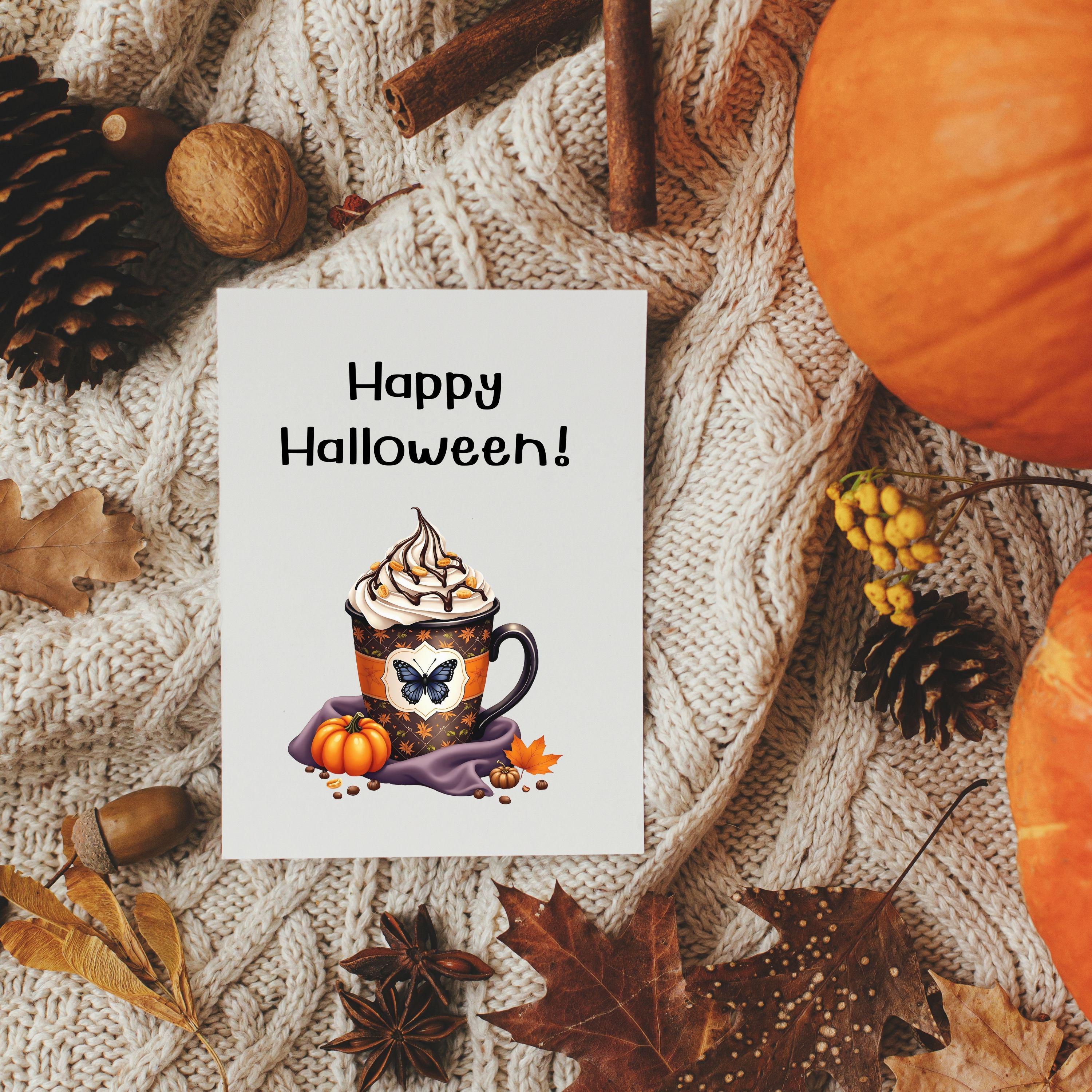 Halloween Coffee Clipart Set, Gothic Watercolor Hot Coffee Drink ...