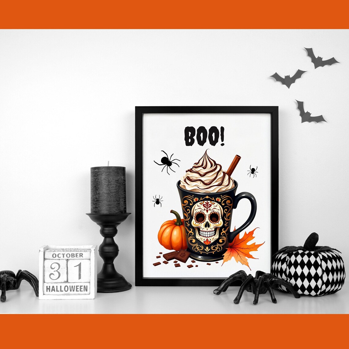 Halloween Coffee Clipart Set, Gothic Watercolor Hot Coffee Drink ...