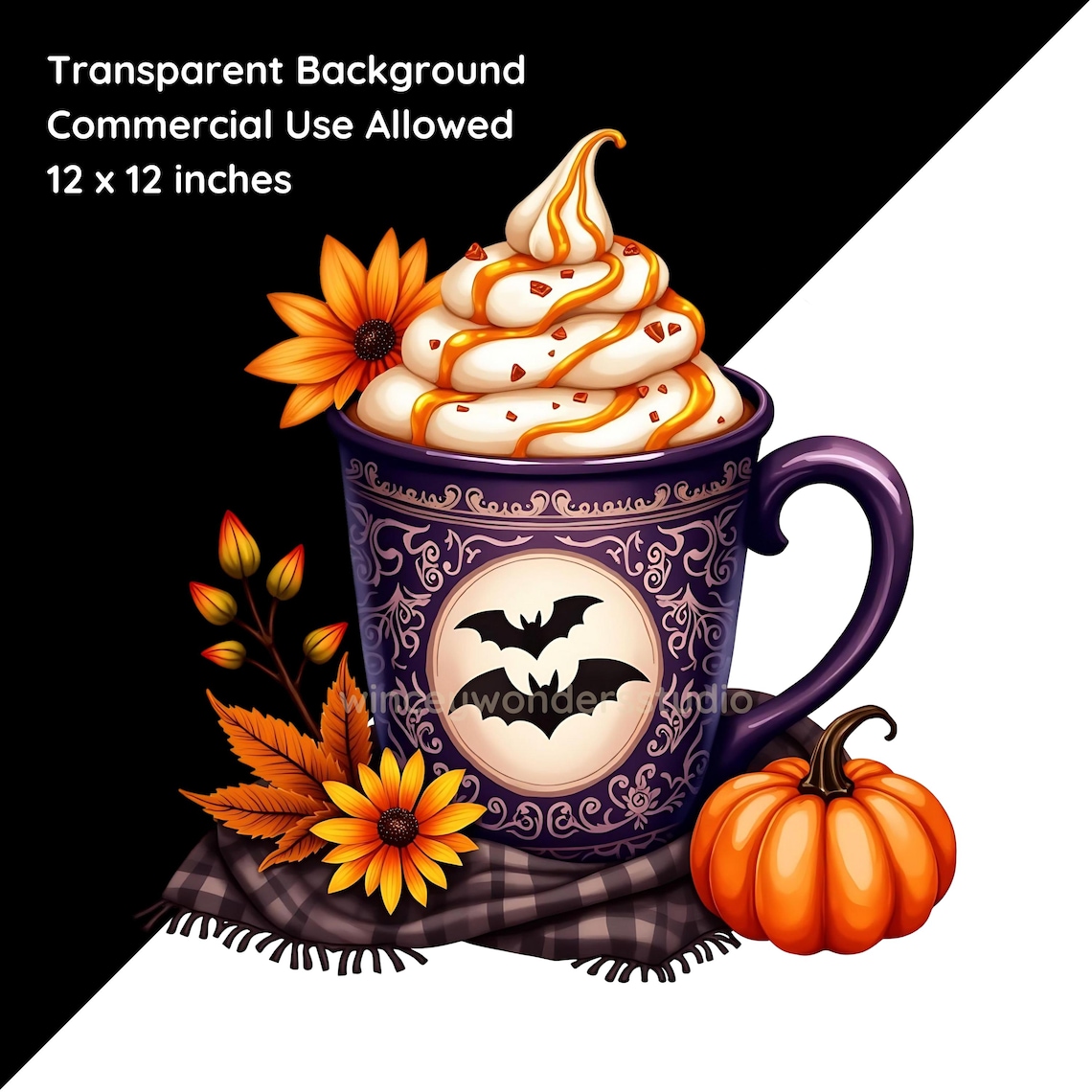 Halloween Coffee Clipart Set, Gothic Watercolor Hot Coffee Drink ...