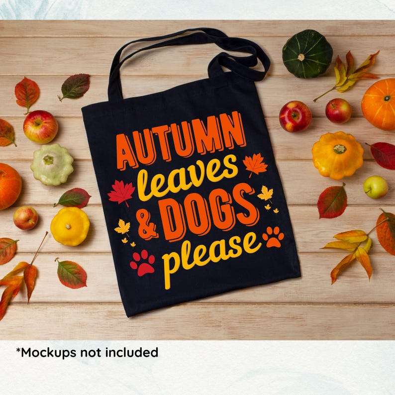 Retro Autumn Dog PNG: Fall Leaves & Dogs Design (digital Download) - Etsy