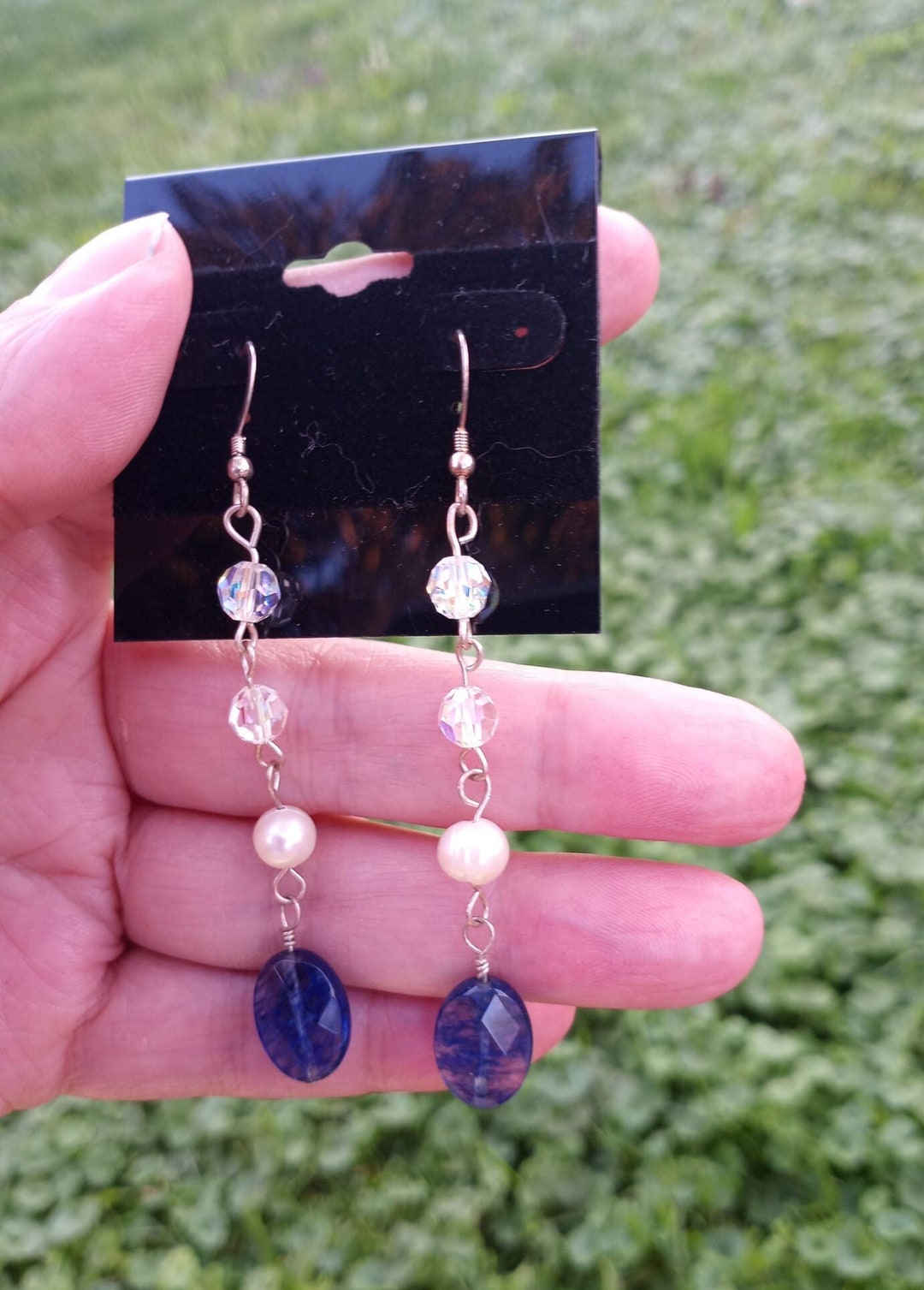 Blueberry Quartz With White Lotus Freshwater Pearl and Swarovski ...