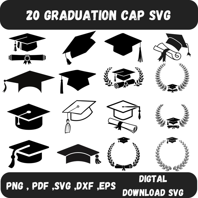 Graduation Cap Svg - Etsy