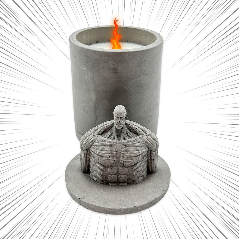Colossal Titan - Anime Inspired Cement Candle | Attack on Titan | Anime ...