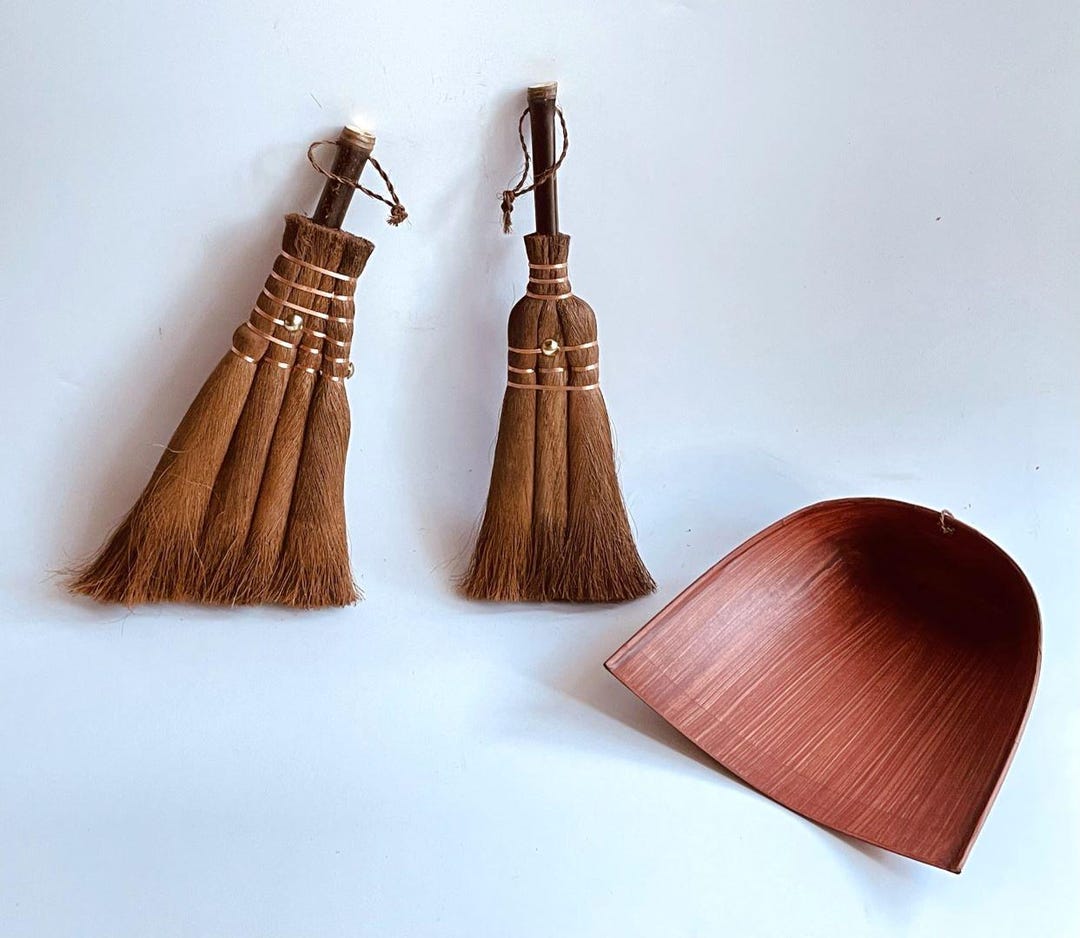 2 Types | Japanese Hemp Palm Handy Broom – Handmade Whisk Broom and ...