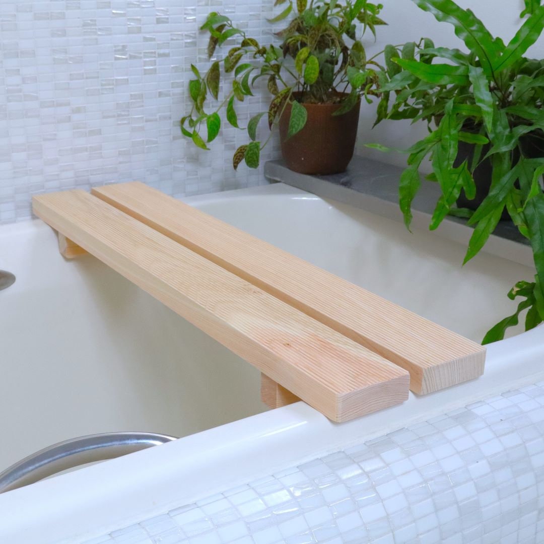 2 Sizes | Luxury Hinoki Cypress Bathtub Bench | Tub Caddy | Handmade ...