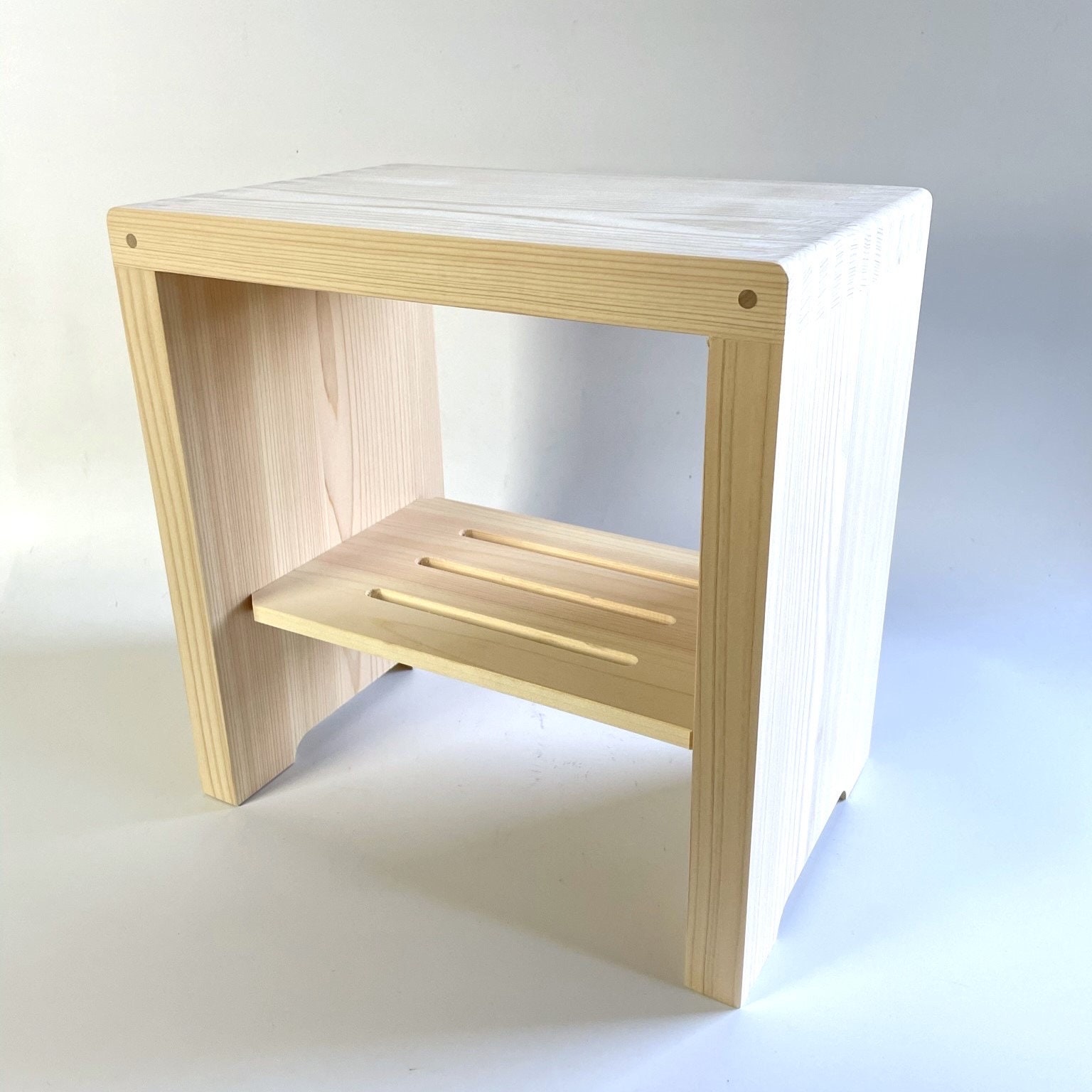 Elegant Japanese Hinoki Bath Stool Handcrafted Cypress Wood Shower ...