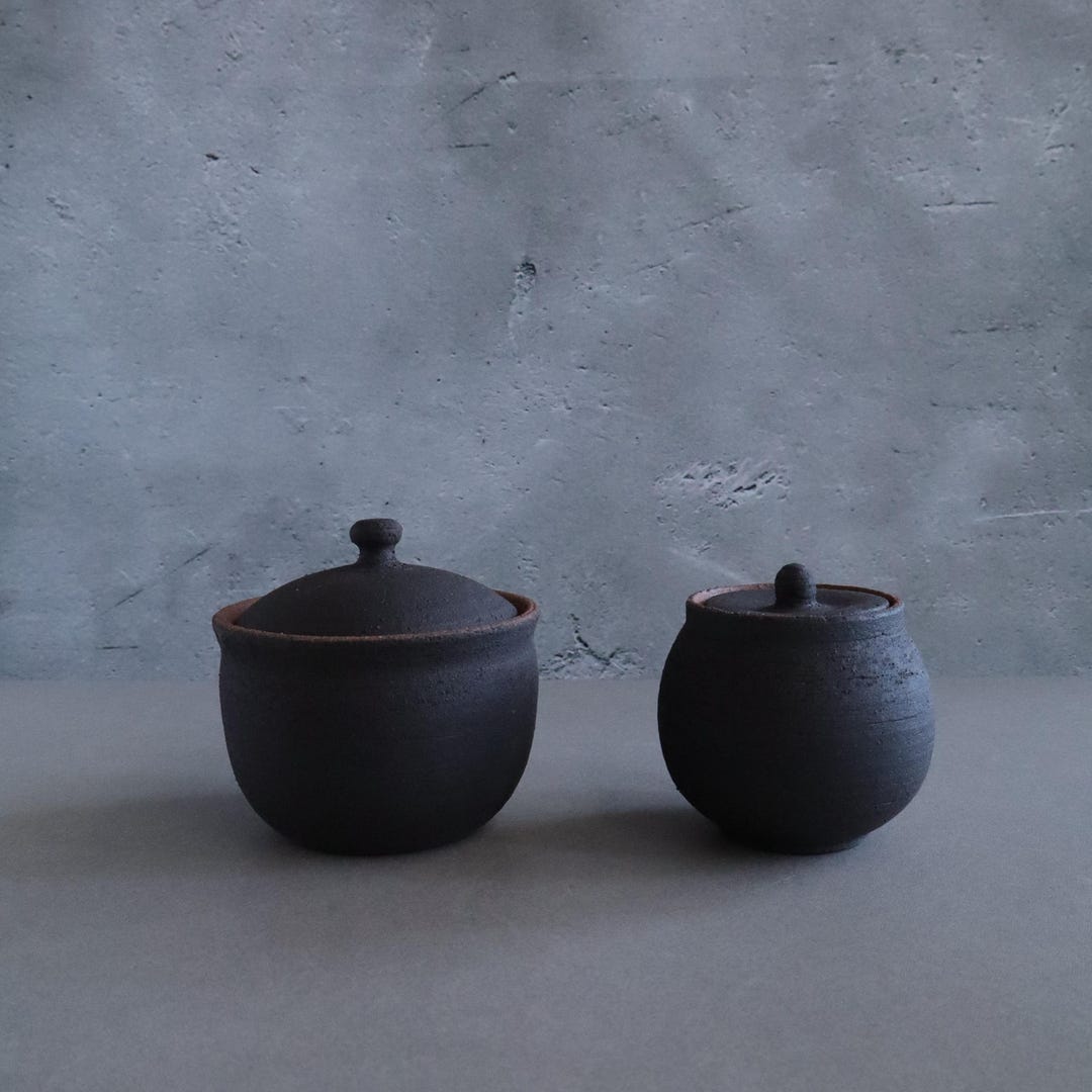 Shigaraki Salt Cellar Ceramic Jar With Lid Handmade Japanese Box - Etsy
