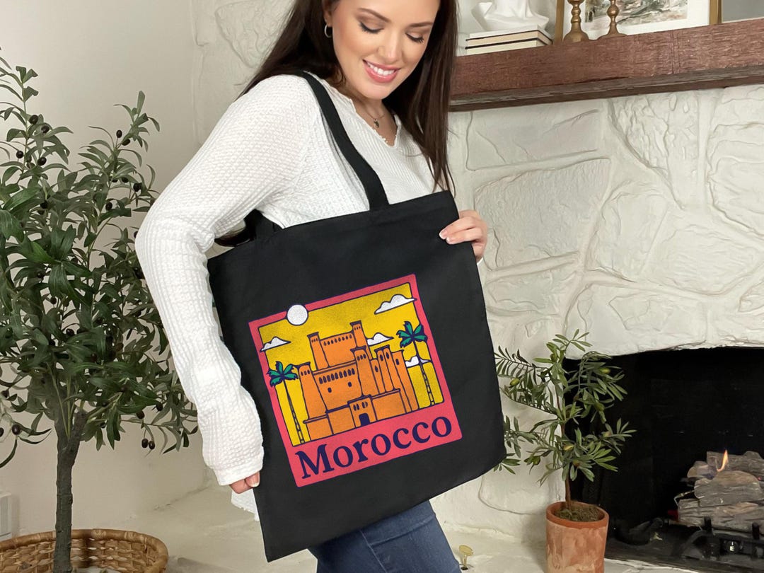 Morocco Tote Bag, Morocco Cityscape Tote Bag, Colorful Morocco Souvenir ...