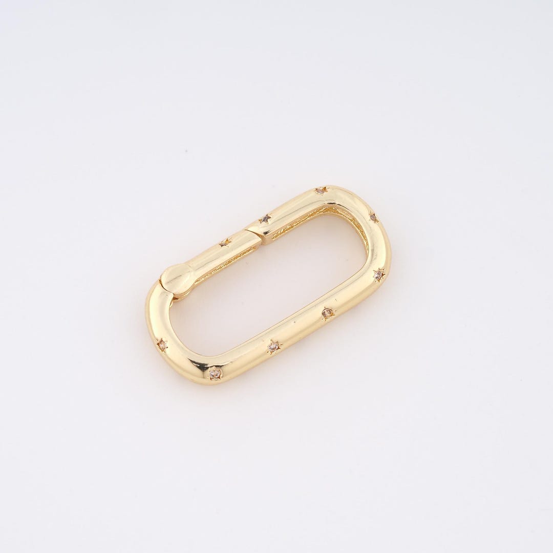 Push Gate Clasps Dainty Paper Clip Clasp,18k Gold Filled Square Clasp ...