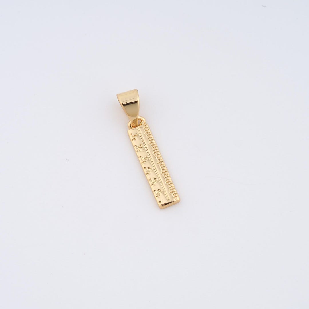 Gold Ruler Pendant,18k Gold Filled Ruler Charm,ruler Charm DIY Bracelet ...