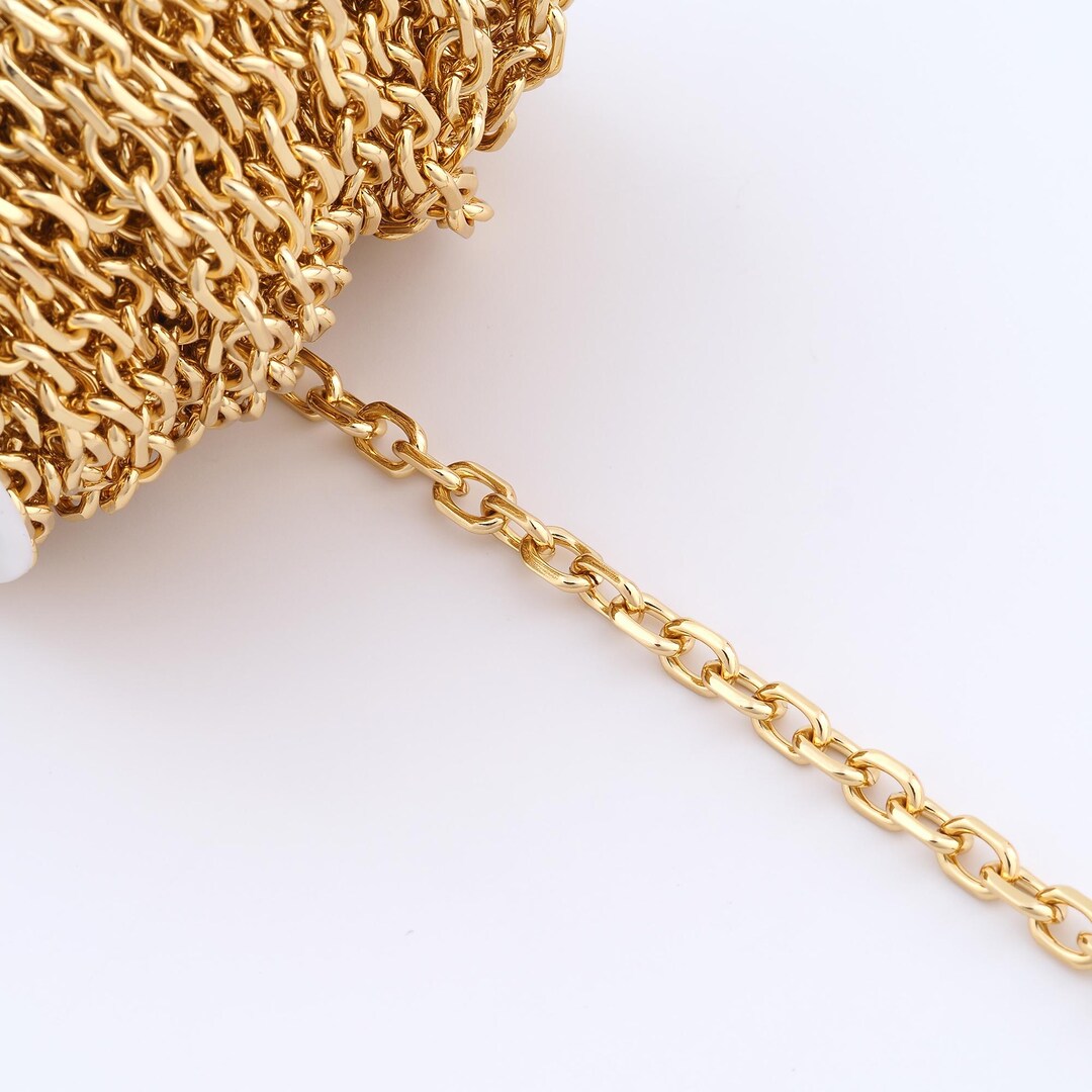 1 Meter Paperclip Chain No Fade Non-tarnish 18K Gold Filled Wholesale ...
