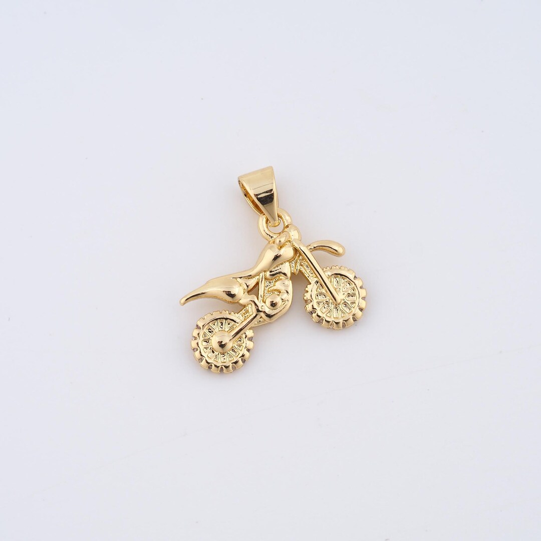 18K Gold Filled Motorcycle Pendant,gold Motorcycle Necklace,motorcycle ...
