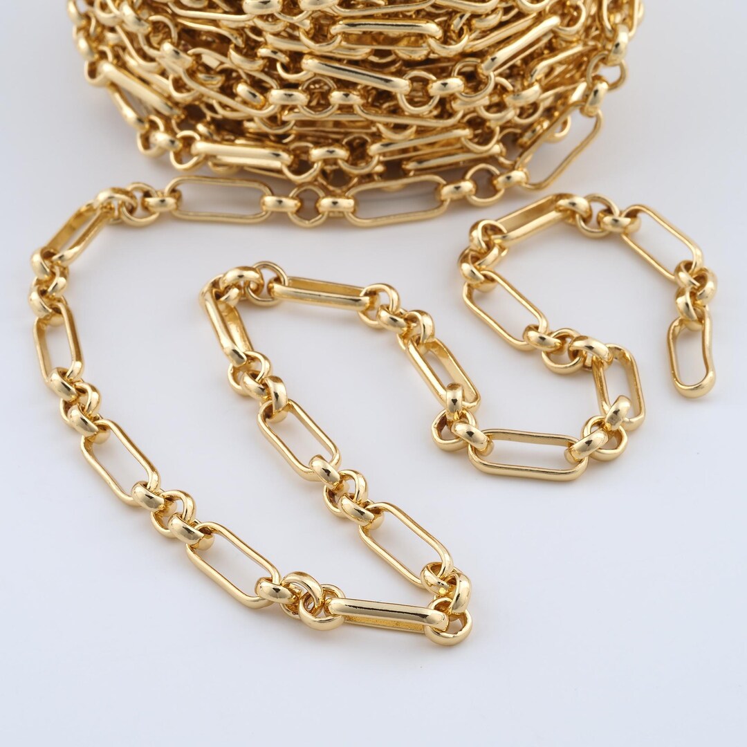 1 Meter Paperclip Chain No Fade Non-tarnish 18K Gold Filled Wholesale ...