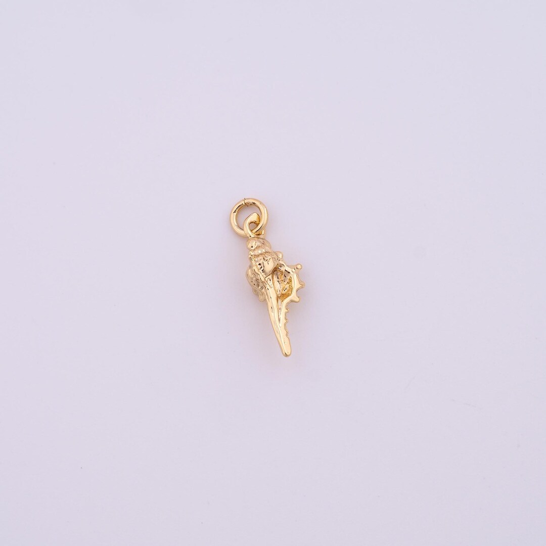 18K Gold Filled Conch Charm, Shell Necklace, Conch Pendant, Beach Charm ...