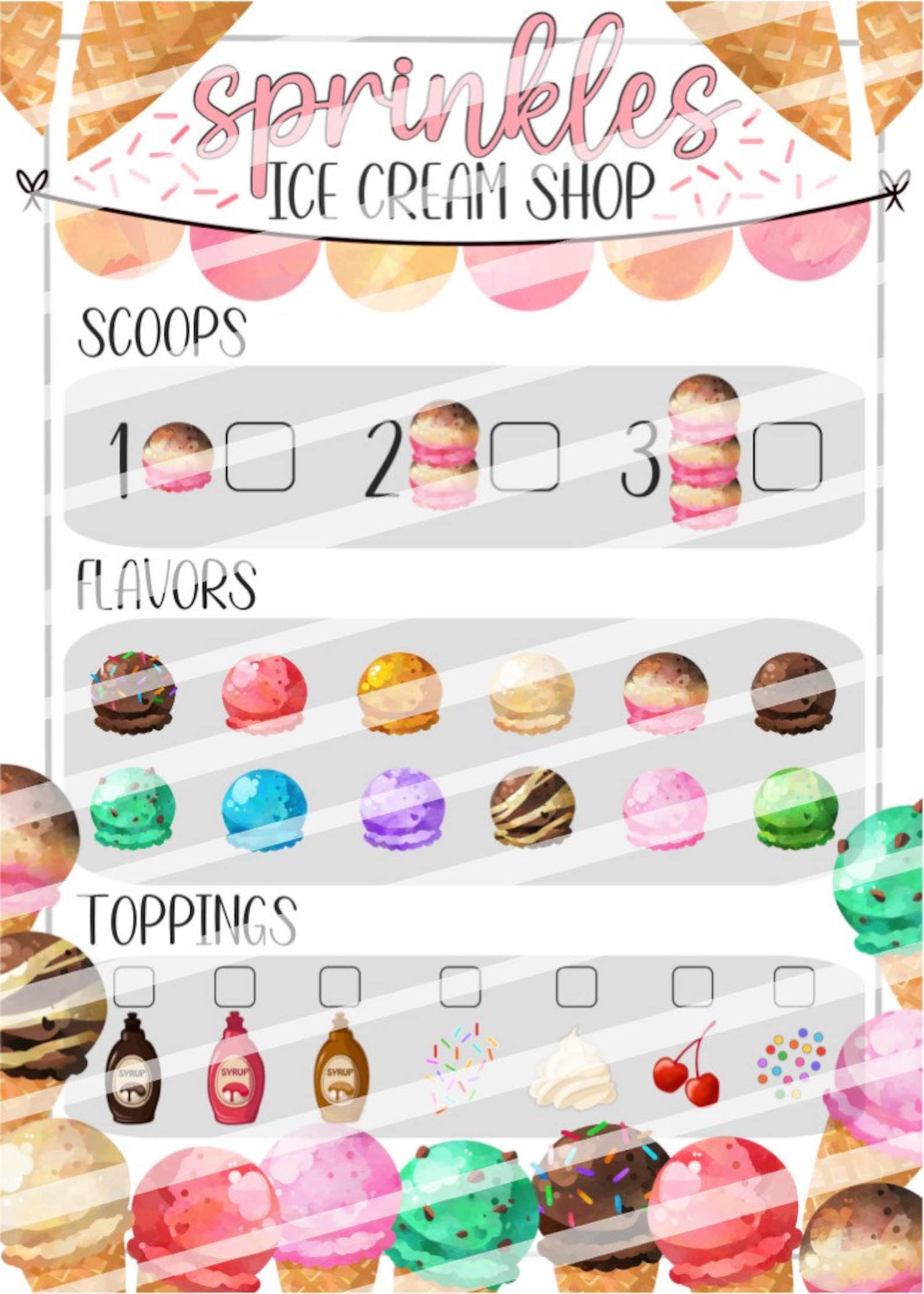 Ice Cream Shop Pretend Play | Ice Cream Shop | Ice Cream Shop Printable ...