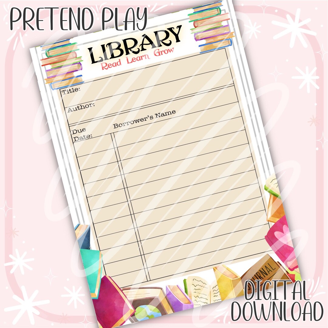 Library Pretend Play | Bookshop Pretend Play | Library Printable ...