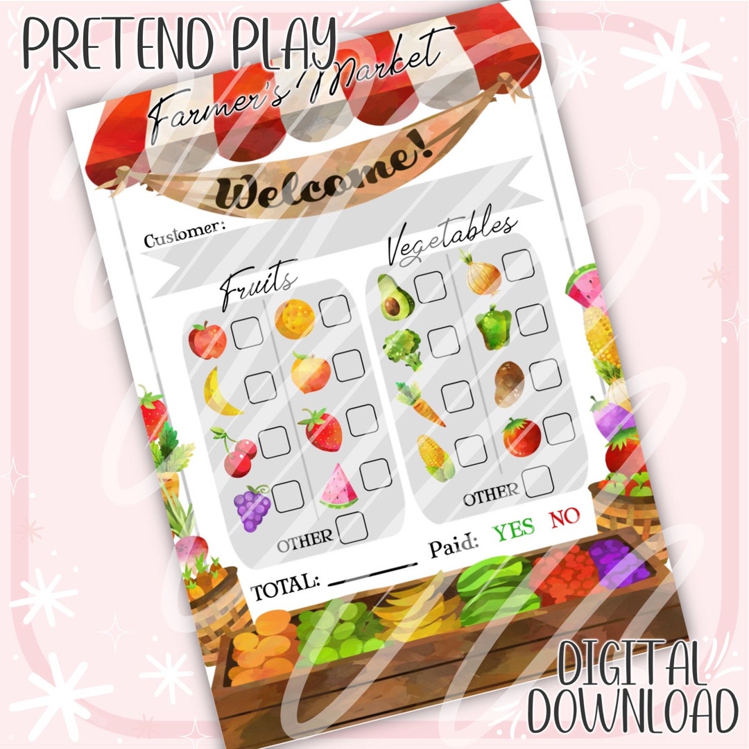 Farmer's Market Pretend Play | Farmer's Market | Farmer's Market ...