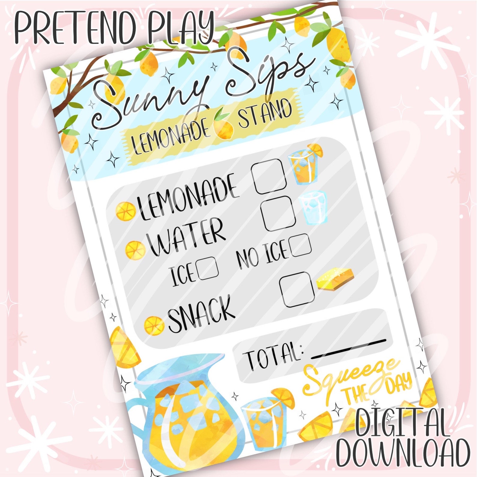 Lemonade Stand Pretend Play | Lemonade Stand | Lemonade Stand Printable ...