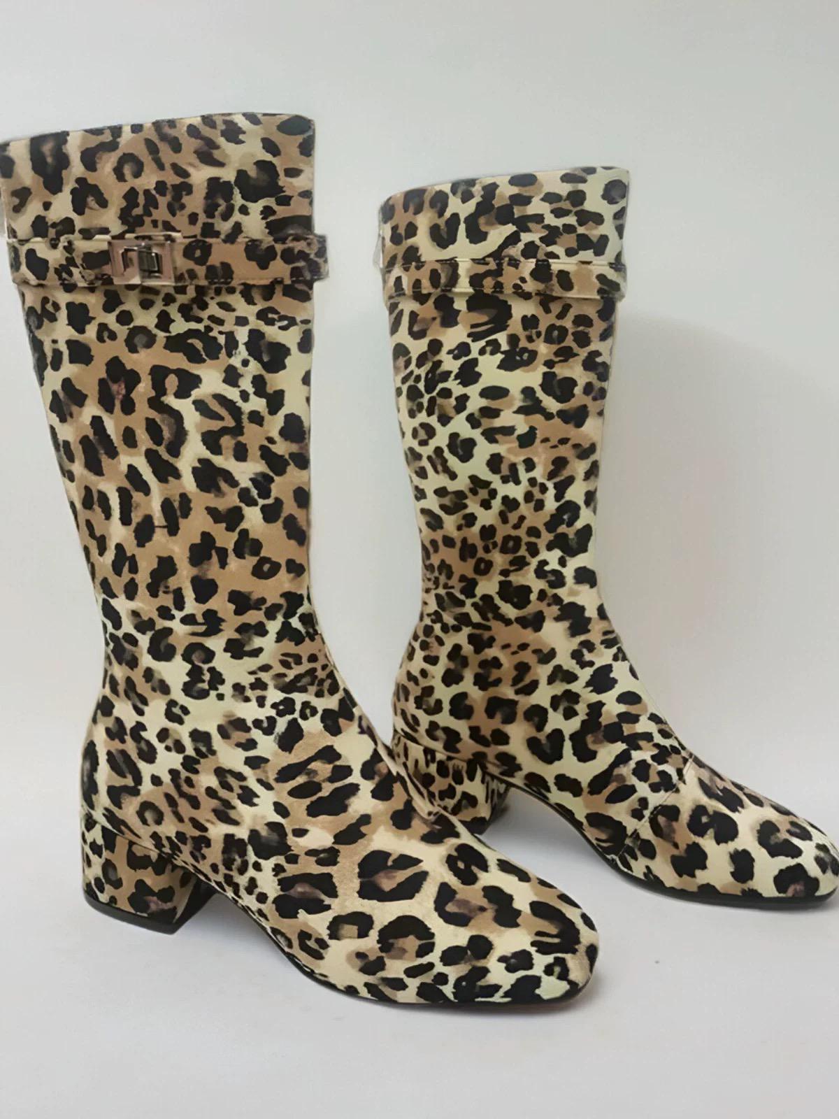 Custom Leopard Print Platform Boots Leg Warmer Covers Y2K - Etsy
