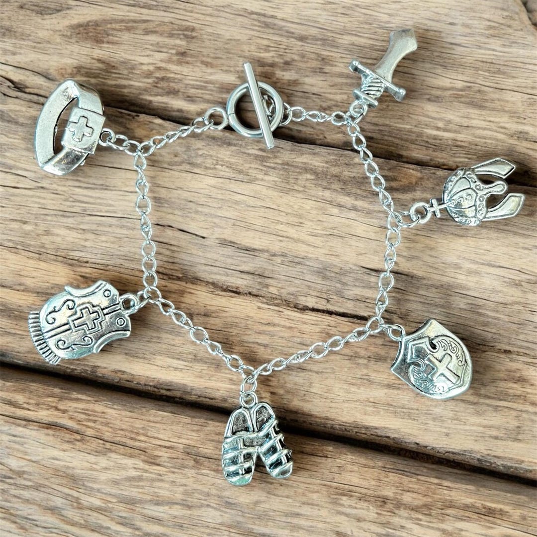 Armor of God Charm Bracelet, Stainless Steel - Etsy