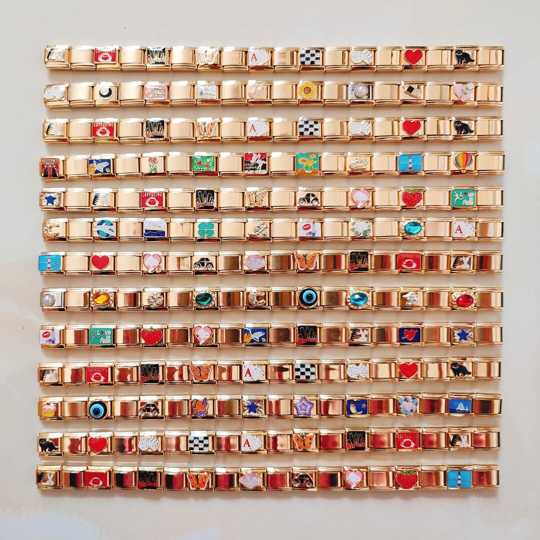 Gold Italian Charm Bracelet, Custom Vintage Style - Etsy