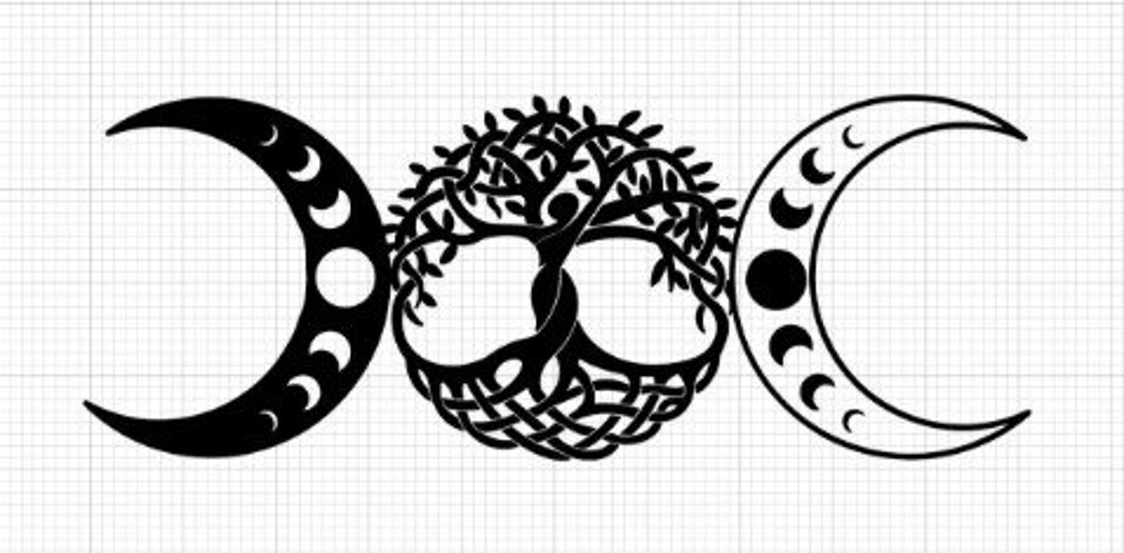 Triple Goddess Design, Svg, Pdf, Cricut, Jpg, Decal, Wicca, Pagan, Moon ...